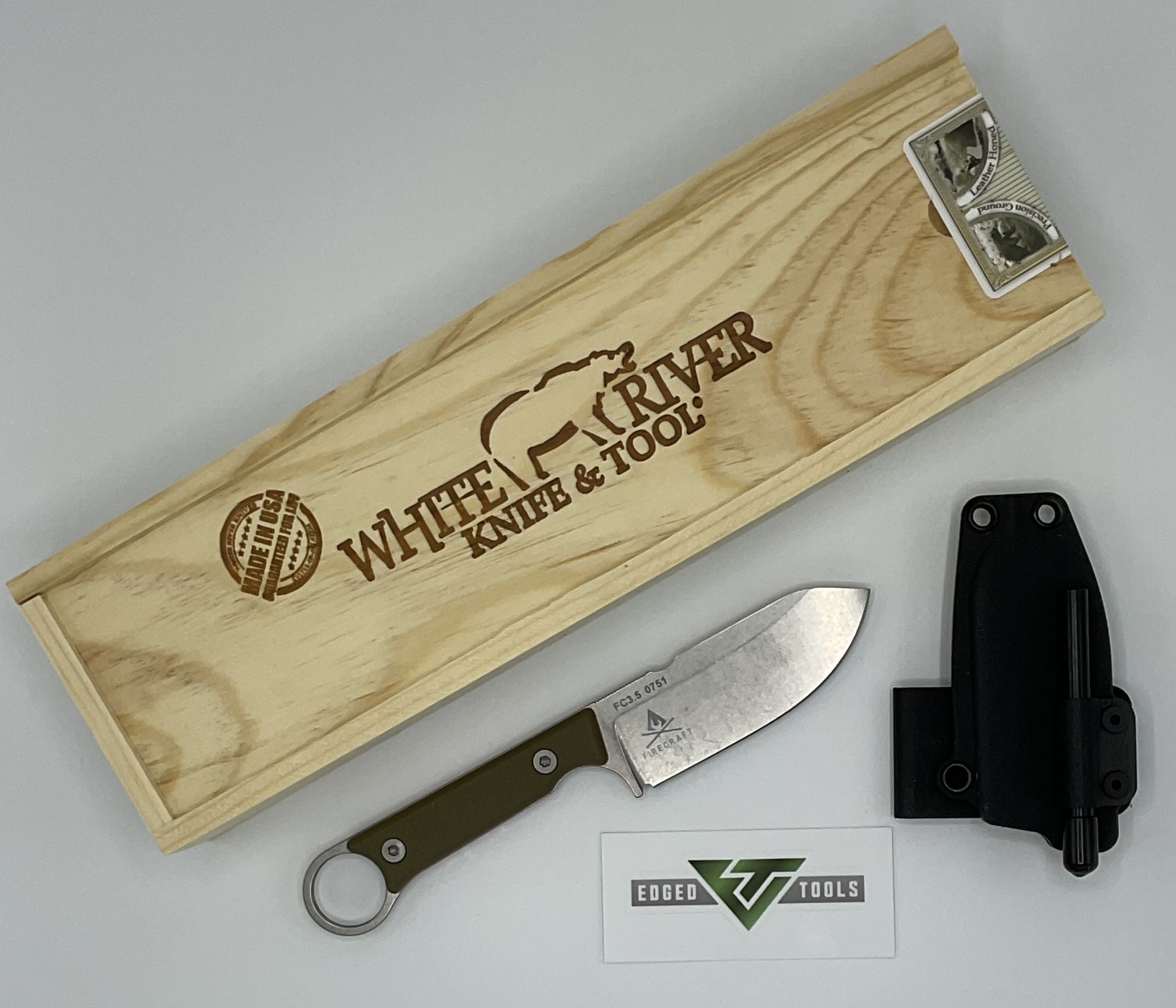 Edged Tools | White River Knife & Tool Firecraft FC3.5 Pro MagnaCut Green and Orange G10 Handles